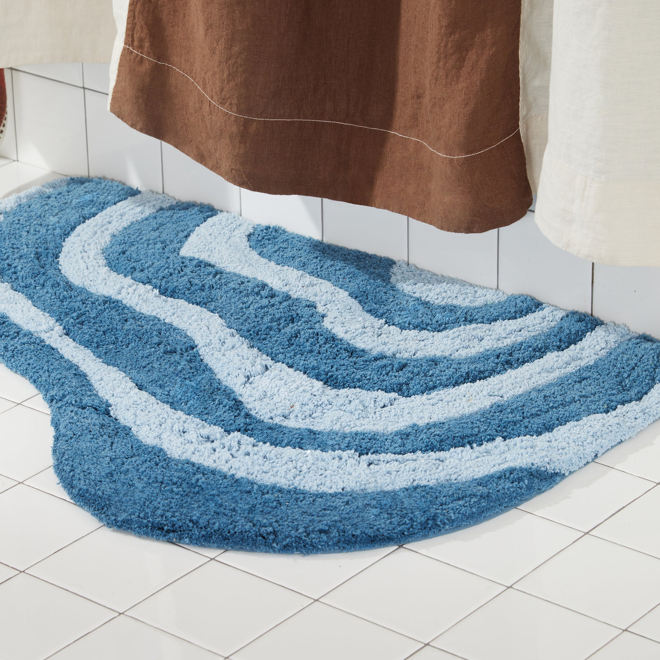 Lost Coast Atlantic | Blue Cotton Bath Rug | Quiet Town