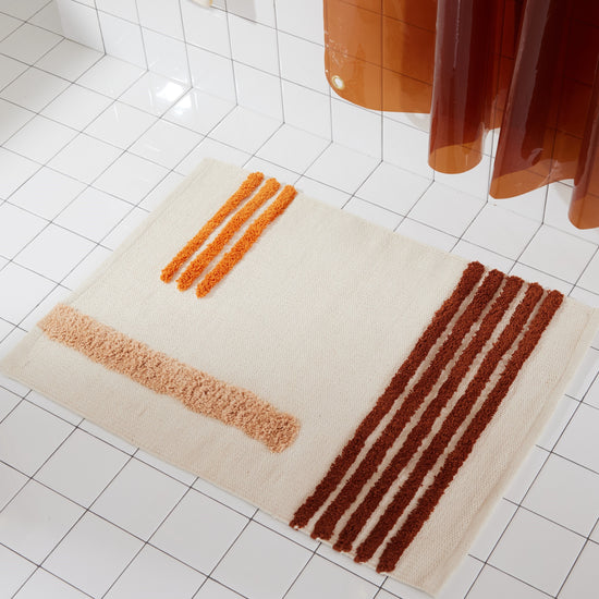 Reyes Clay | Orange Cotton Bath Rug | Quiet Town