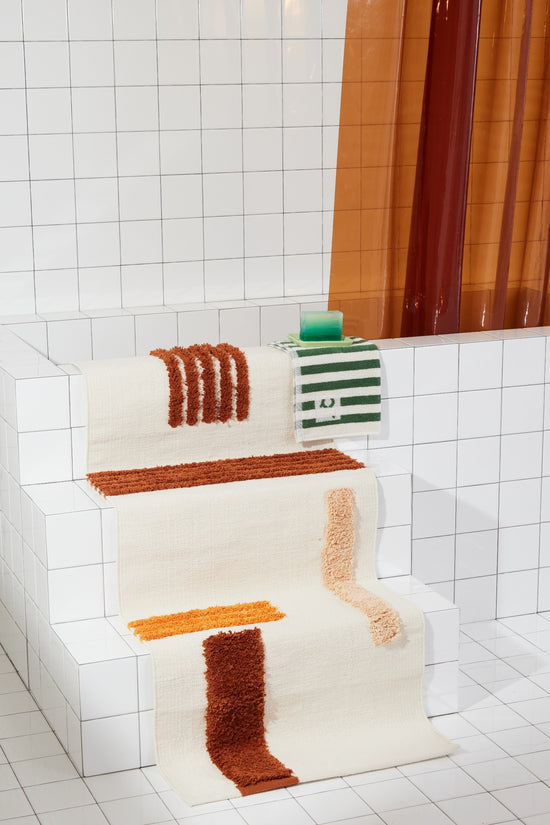 Reyes Clay | Orange Cotton Bath Rug | Quiet Town