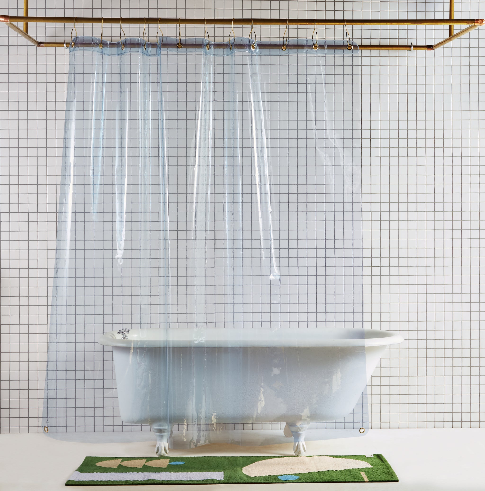 Sun Shower Atlantic | Blue Shower Curtain | Quiet Town